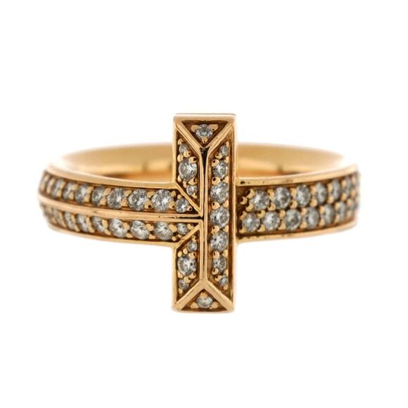 Tiffany & Co. | Jewelry | Tiffany Co T Ring 18k Yellow Gold With Pave ...